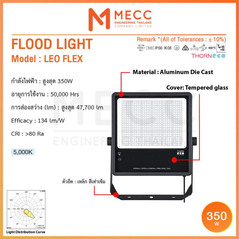 THORN FloodLight Model : LEO FLEX FP โคมไฟฟลัดไลท์ LED IP66 350W 850 ...